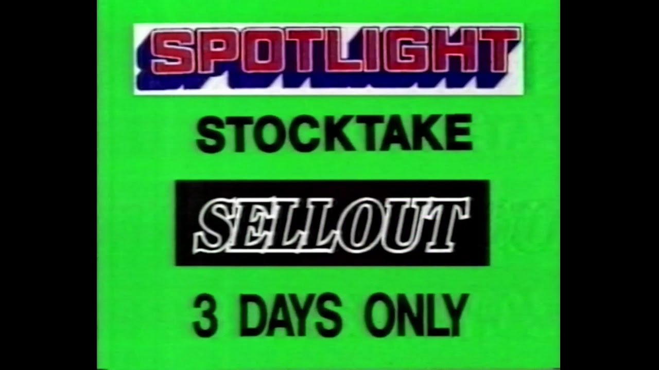 Spotlight Stock-take Sale Commercial - 1992 (Australia)