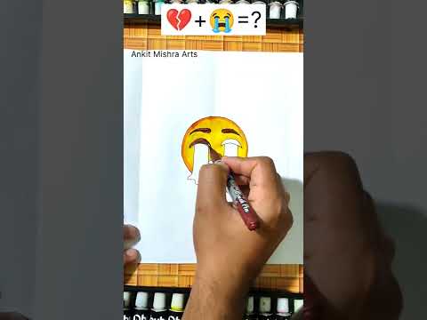 π+π=? Broken Heart Emoji Drawing || Emoji satisfying creative art