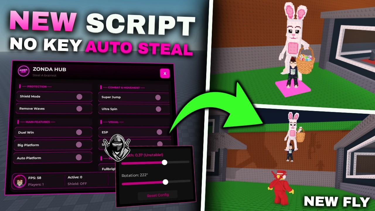 NEW Steal A Brainrot Script NO KEY | AUTO STEAL | DUEL WIN | PLATFORM FLY | DESYNC