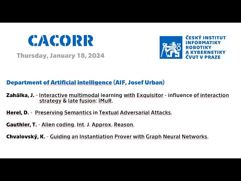 3) CACORR 2024 - Department of Artificial intelligence (AIF, Josef Urban)