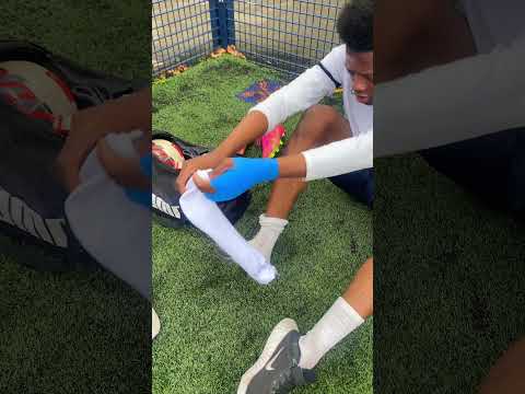 POV: How football players put Socks and Shin Pads on in the past VS now #football #footballshorts