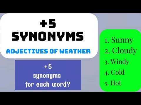 +5 SYNONYMS OF EACH WORD 3; Weather adjectives; #learning #english #synonyms #englishvocabulary