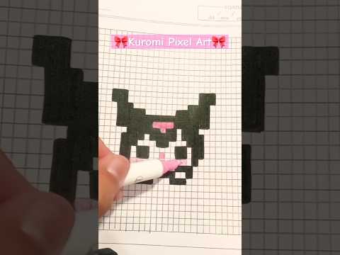 Kuromi Pixel Art ππ« #shorts #youtubeshorts #art #pixelart #diy #sanrio #kuromi #cute #love #fyp