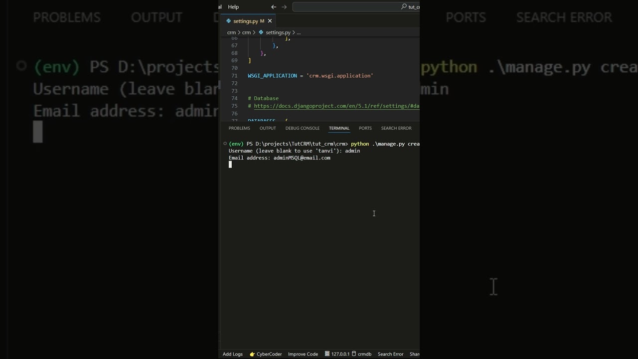 Django Real-World Project Tutorial: Build Step-by-Step | CRM | Database | S-4-5 #django #fullstack