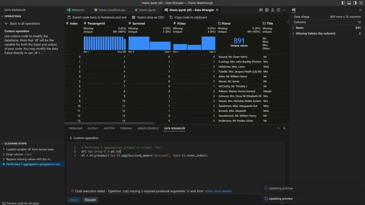 Data Wrangler Walkthrough