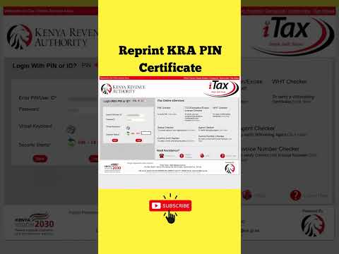 How to Reprint KRA PIN Certificate #krapincertificate #kra #itax #shorts