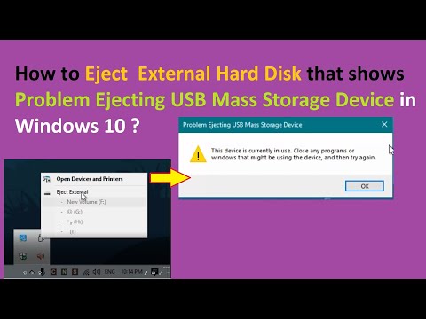 How to Eject External Hard Disk that shows Problem Ejecting USB Mass Storage Device in Windows 10 ?