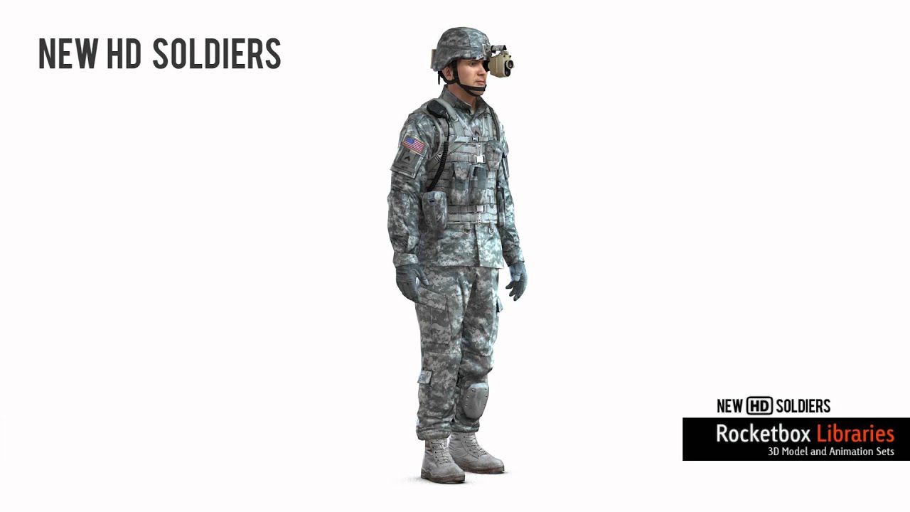 Soldier male 3d model by Rocketbox Libraries #sm003 turn 360°