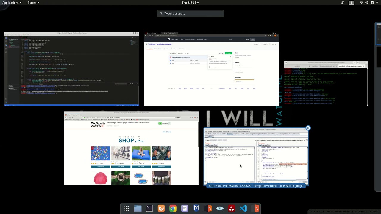 Developing a custom gadget chain for Java deserialization