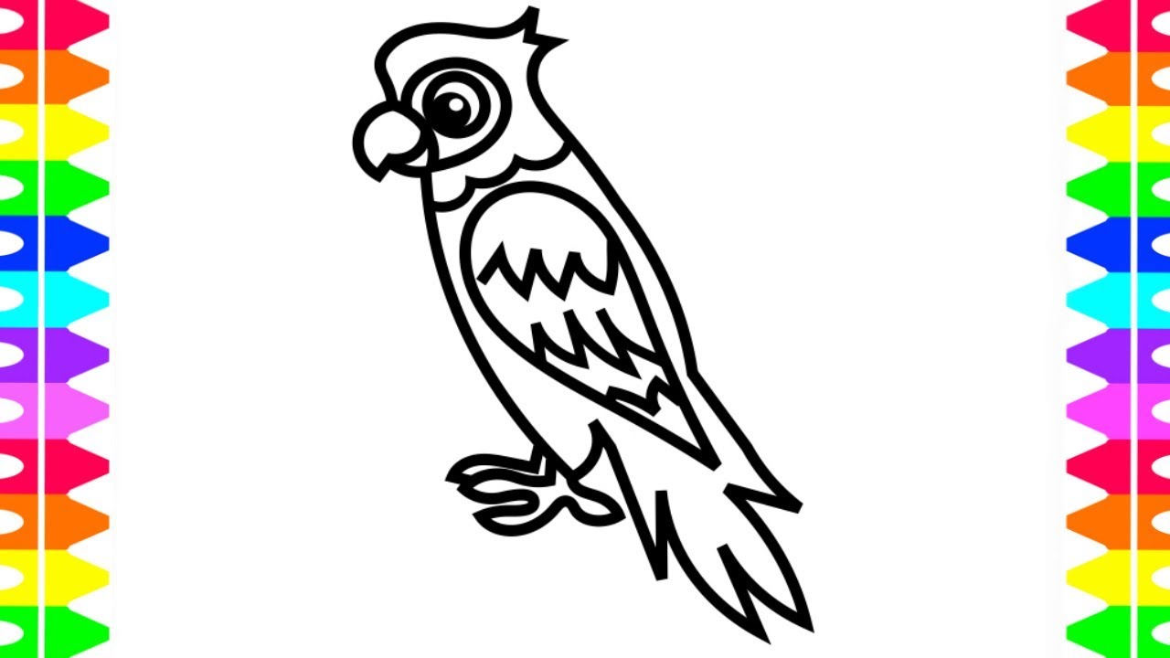 How to Draw a Colorful Parrot Coloring Pages| Art Colors for Kids with Colored Markers