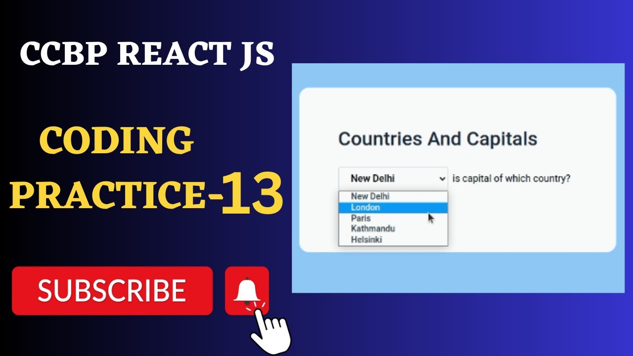 Capitals App | Coding Practice 13 | REACT JS | NxtWave | CCBP 4.0