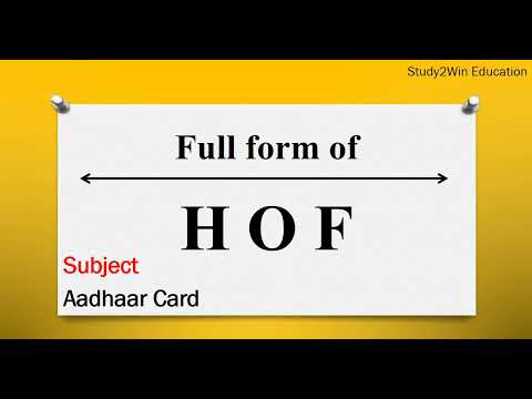 HOF ka full form I Full form of HOF in English I Subject   Head Of Family