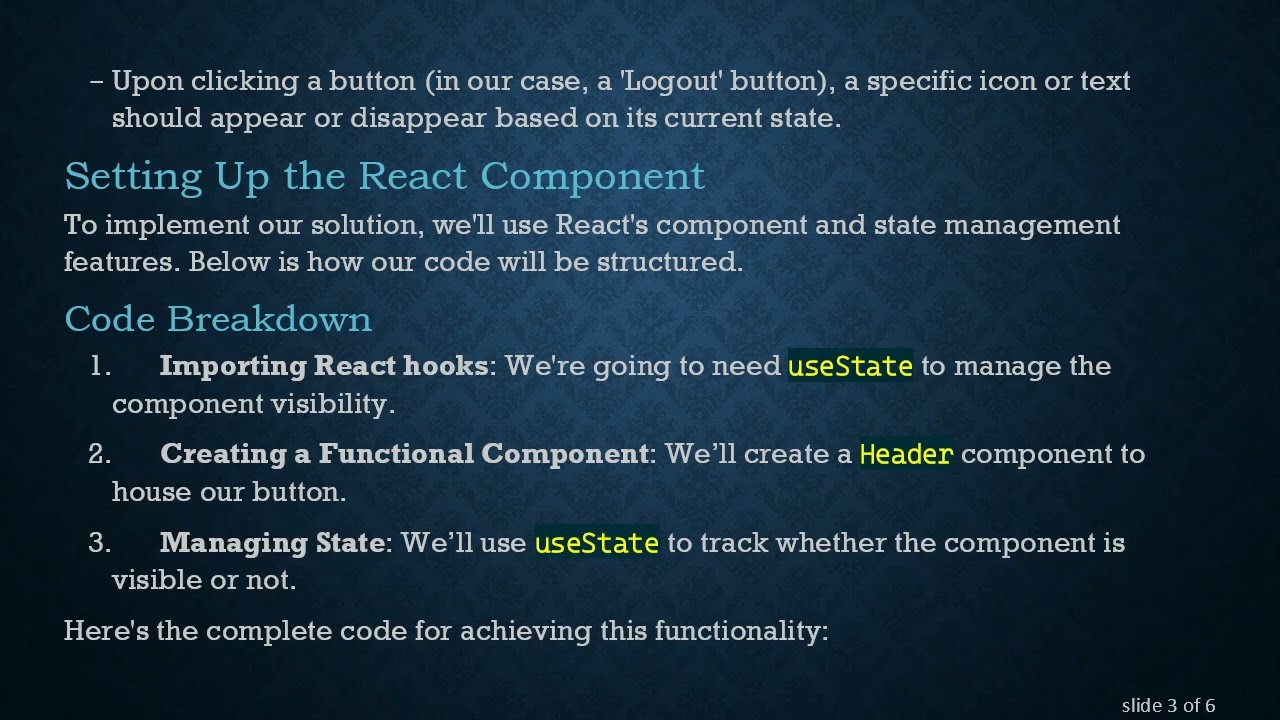 How to Show a Component on Button onClick in React