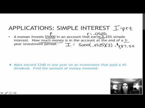 17.2 Applications of Linear Functions - Simple Interest (1.2)
