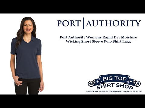 Port Authority Womens Rapid Dry Moisture Wicking Short Sleeve Polo Shirt L455