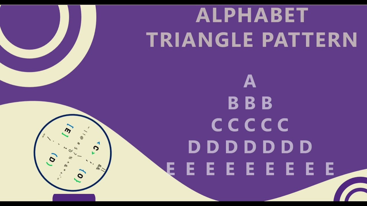 86 Alphabet Triangle Pattern without any pre-defined method using while loop in Python