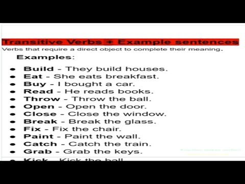Transitive Verbs with Example Sentences | English Grammar