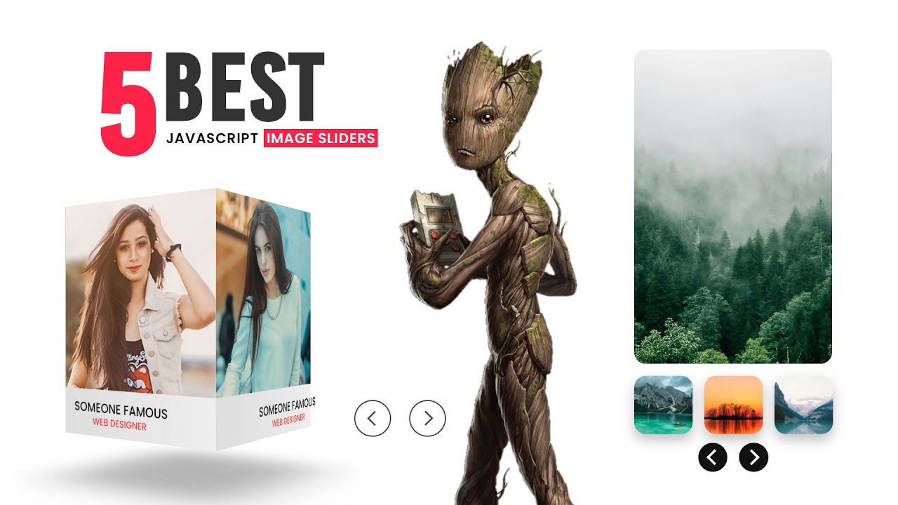 Top 5 Javascript Image Slider | Html CSS & Javascript