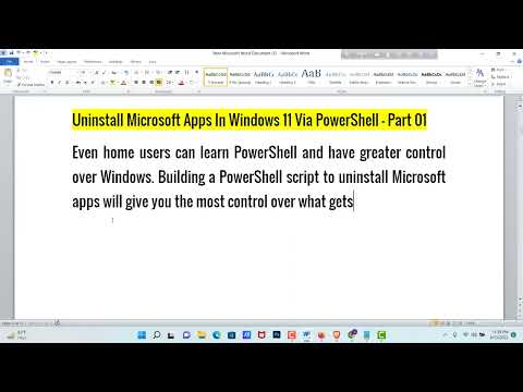 Uninstall Microsoft Apps In Windows 11 Via PowerShell   Part 01 || Z TECH