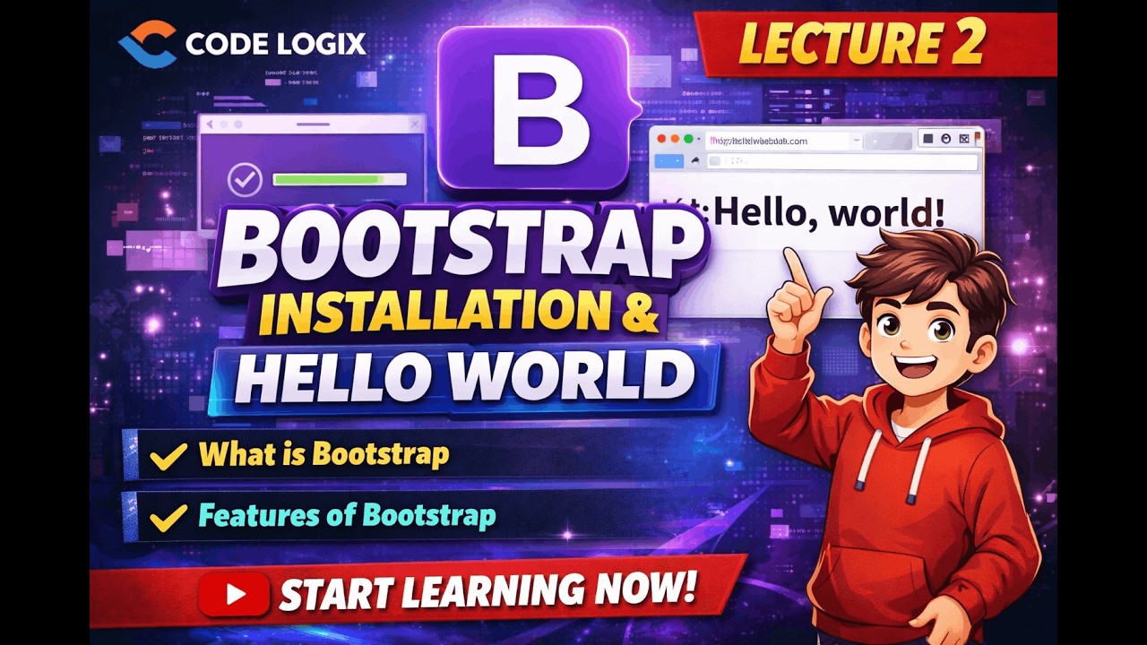 Bootstrap Installation & Hello World | Bootstrap Tutorial for Beginners | Lecture 2