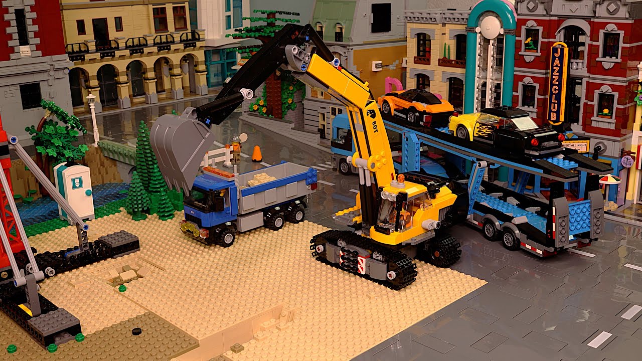 Lego City Construction site and demolition experts. Building a skyscraper in the  Lego City.