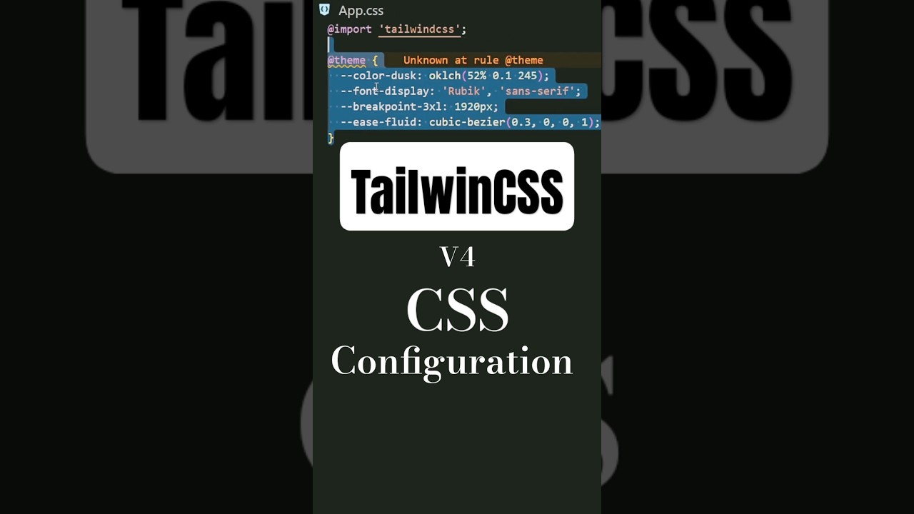 Tailwind CSS v4 Config Explained | CSS-First Setup