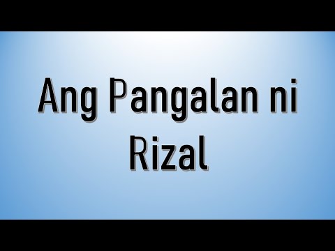 Ang Pangalan ni Rizal