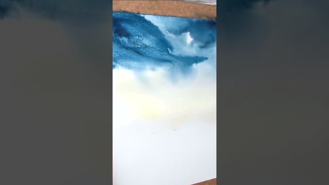 Abstract Watercolour Painting - Using Just 2 Colours & a Plastic Card!!