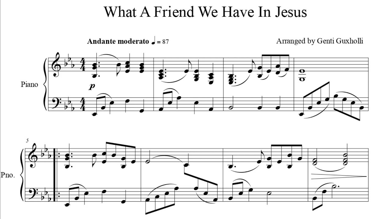 What A Friend We Have In Jesus (Piano Solo/Sheets)