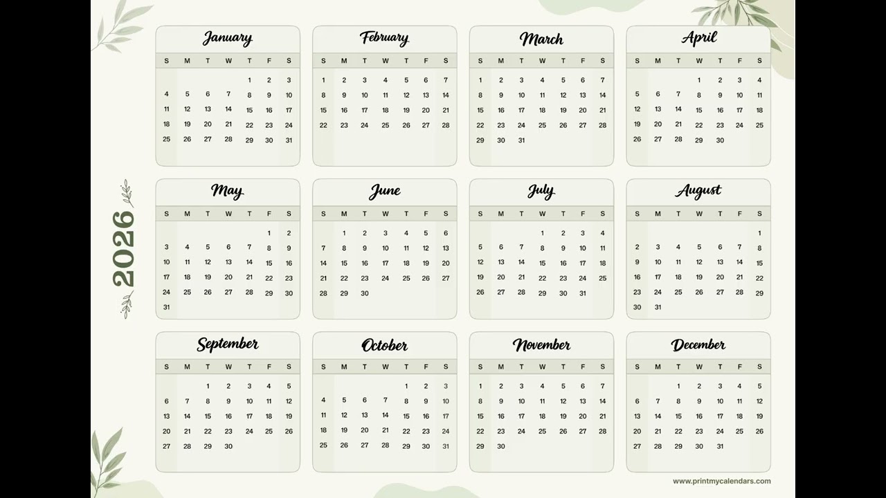 2026 Calendar Printable | Free PDF Download (US) | A4 & Letter Size #2026 #2026calendar #calendar