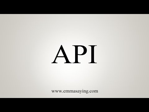 How To Say API