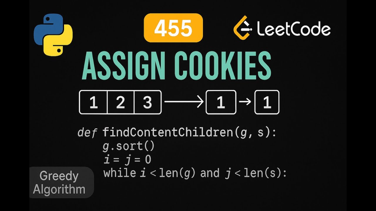 LeetCode 455: Assign Cookies | Python Solution | Greedy Algorithm