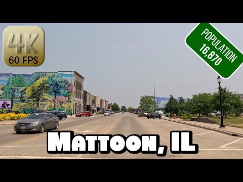 Driving Around Small Town Mattoon, Illinois in 4k Video