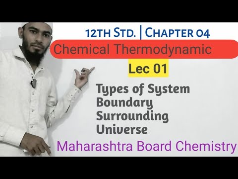 12th Chap 04 | Chemical Thermodynamics | Types of System| Boundary| Surrounding | Universe