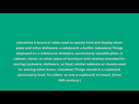 what is the meaning of cupboard