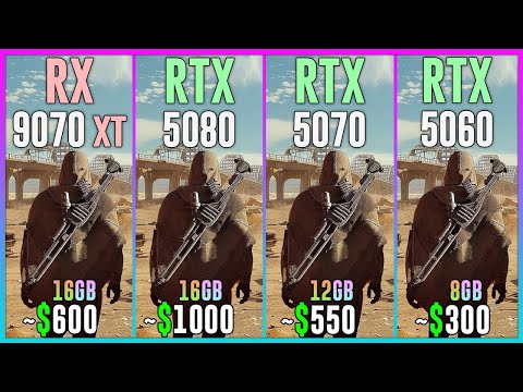 RX 9070 XT vs RTX 5080 vs RTX 5070 vs RTX 5060 - TEST IN 20 GAMES