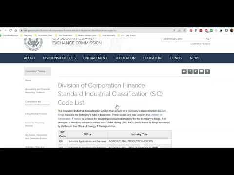 SEC EDGAR search including search by industry