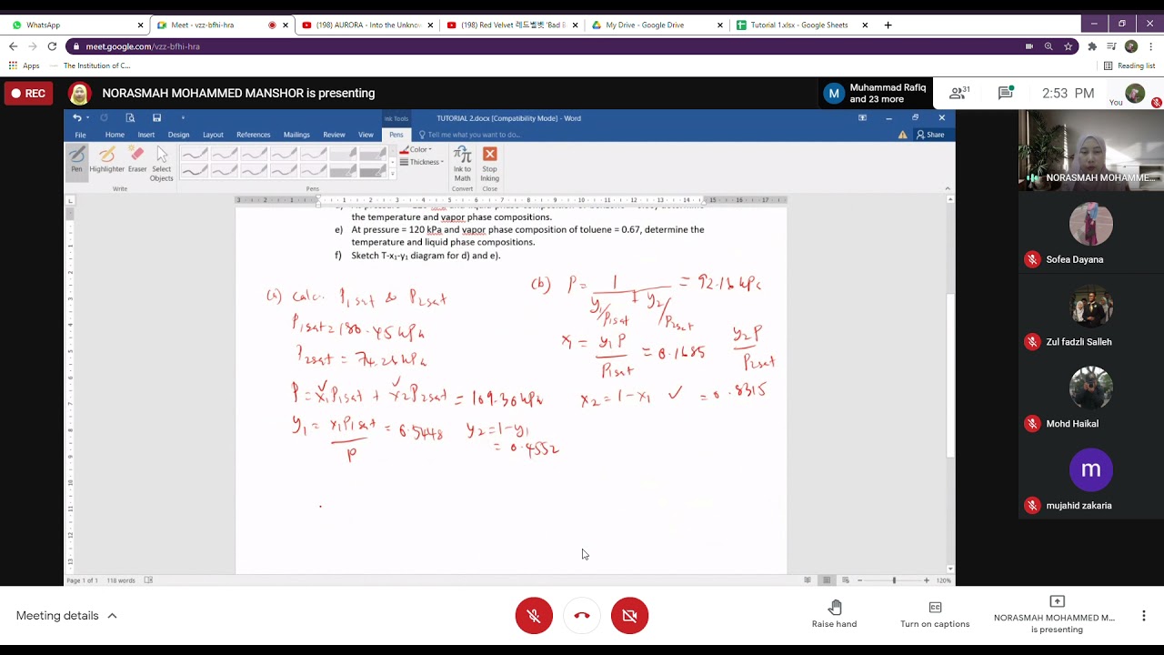 CHE553 Discussion Tutorial 2 Week 2 6/04/2021