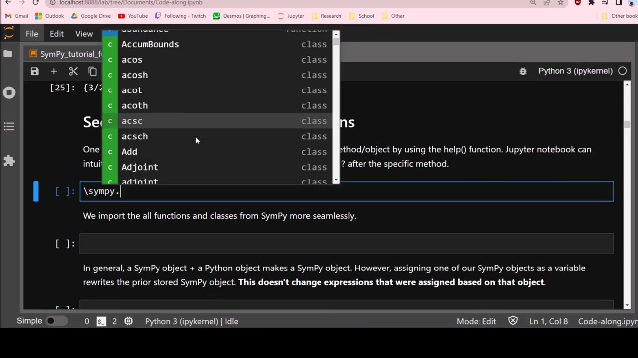 SymPy Tutorial/Workshop