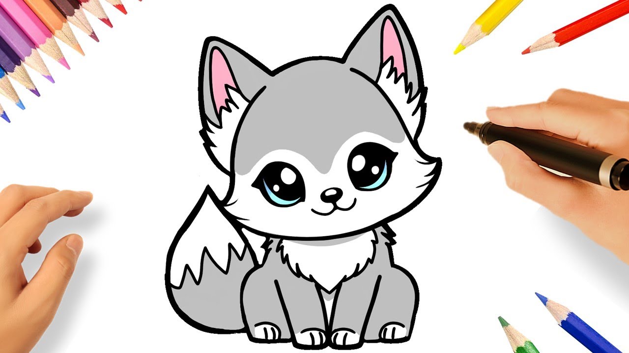 HOW TO DRAW A CUTE WOLF 🐺