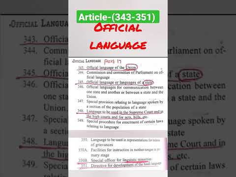 ARTICLE 343-351--- OFFICIAL LANGUAGES