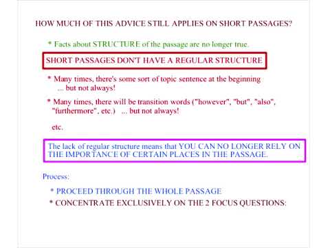 20 Thursdays With Ron September 9 2010 Short Passages & Miscellaneous Question Types