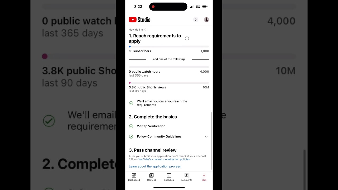 Monetize Tab is Now Available on YT Studio in IPhone 🔥#youtubeshorts #youtubechannel #youtube