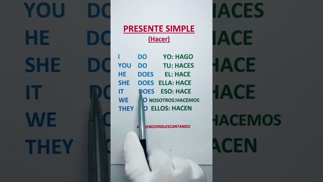 APRENDE PRESENTE SIMPLE DE HACER EN INGLÉS #aprendoinglescantando