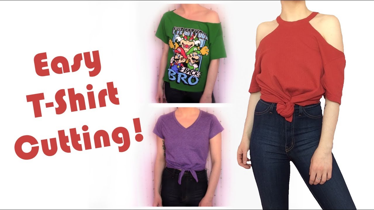 DIY T-Shirt Cutting: Easy Alterations | No Sewing No Glue!