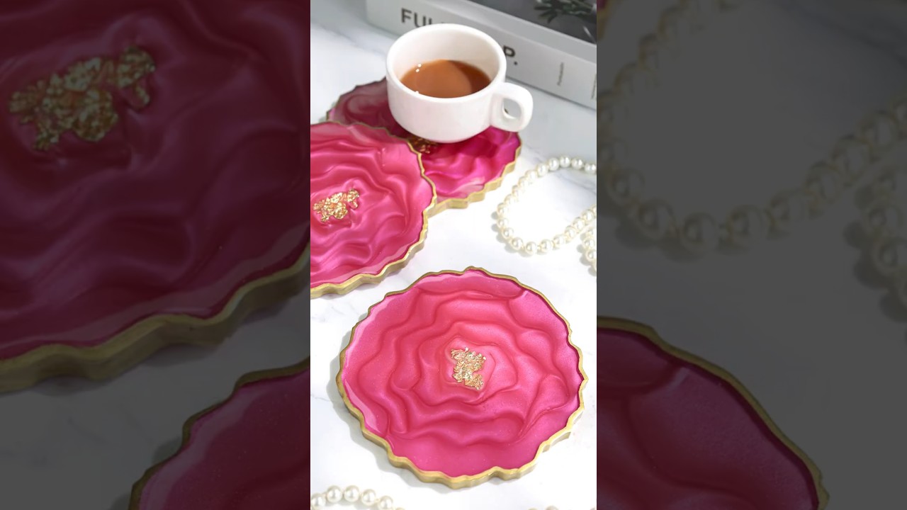 🌹 DIY Rose Resin Coasters – Make Your Coffee Time Bloom! ☕✨