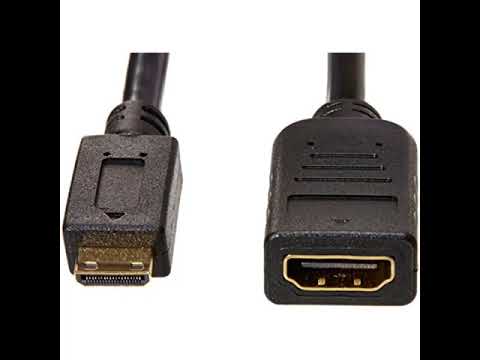 Basics Mini HDMI Male to HDMI Female Converter Adapter Cable 6 Inch, 1 Pack