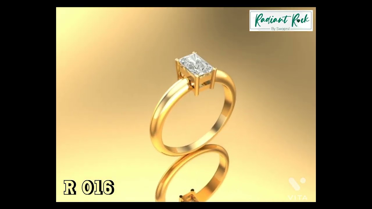 R 016  SOLITAIRE RING EMERALD FINE MOISSANITE JEWELLERY