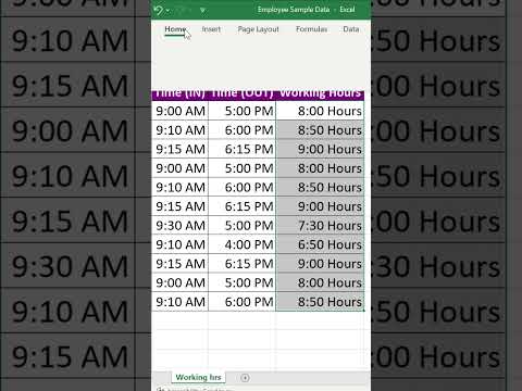 How to calculate working hours in MS Excel! Advance Your Skill!