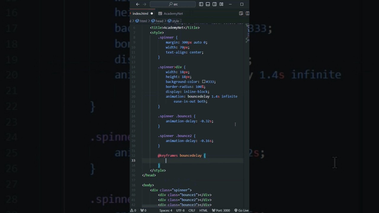 Bounce Loading Effect | HTML CSS #shorts #shortvideo #asmr #coding
